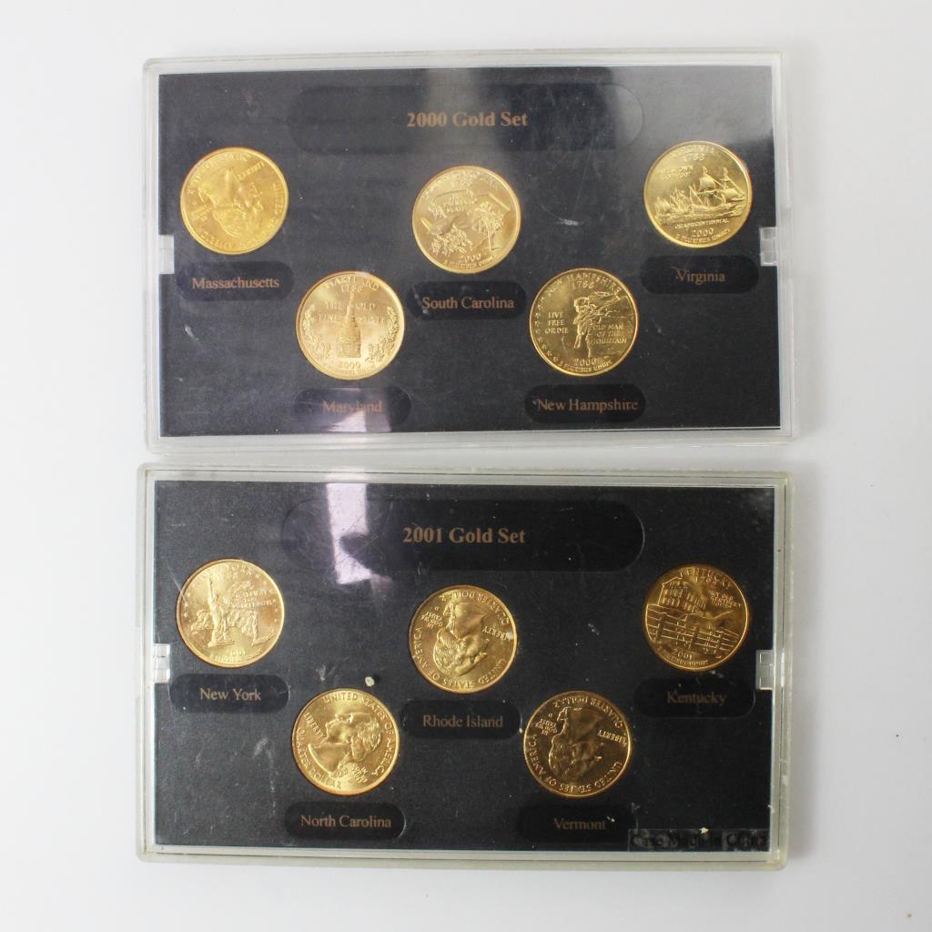 2000 And 2001 Gold Plated State Quarter Collections | Property Room