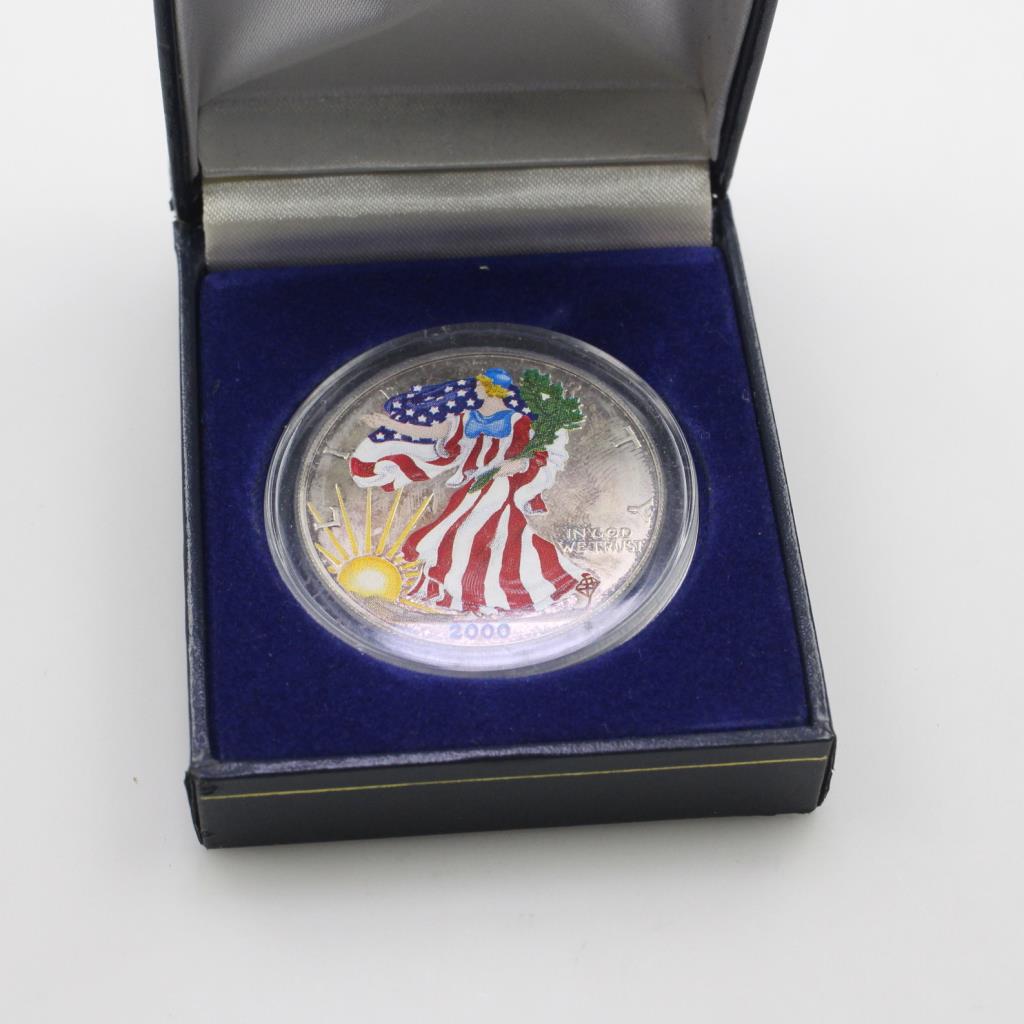 2000 Colorized American Eagle Silver Dollar In Case | Property Room