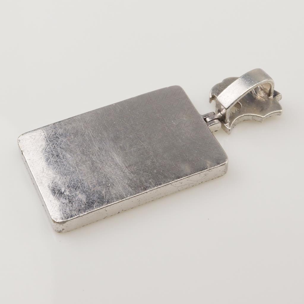 20.00cts TW Diamond .870 Silver Block Pendant-Evaluated By Our ...