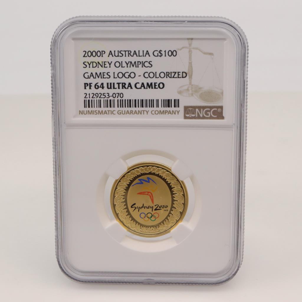 2000-P Australian Sydney Olympics Colorized Gold 100 Dollar Coin ...