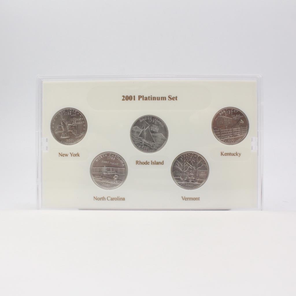 2001 Platinum Edition State Quarter Collection With COA | Property Room