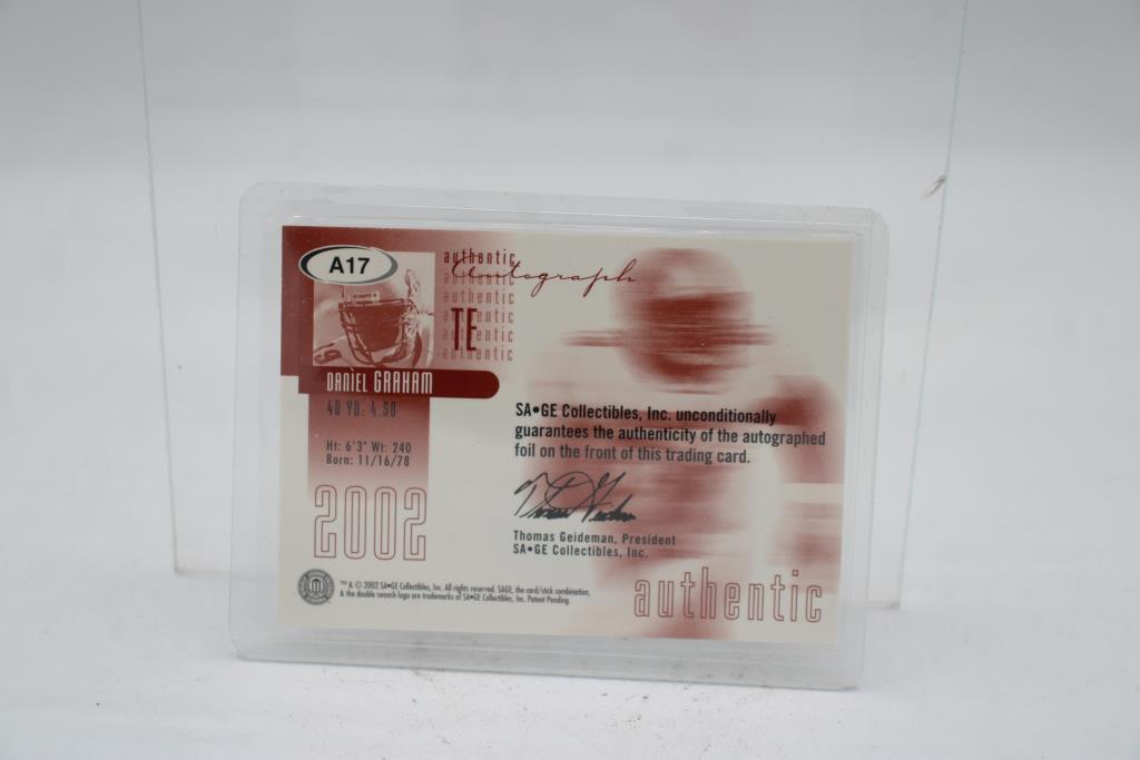 2002 SAGE Daniel Graham /750 Autograph Rookie Card #A17 | Property Room