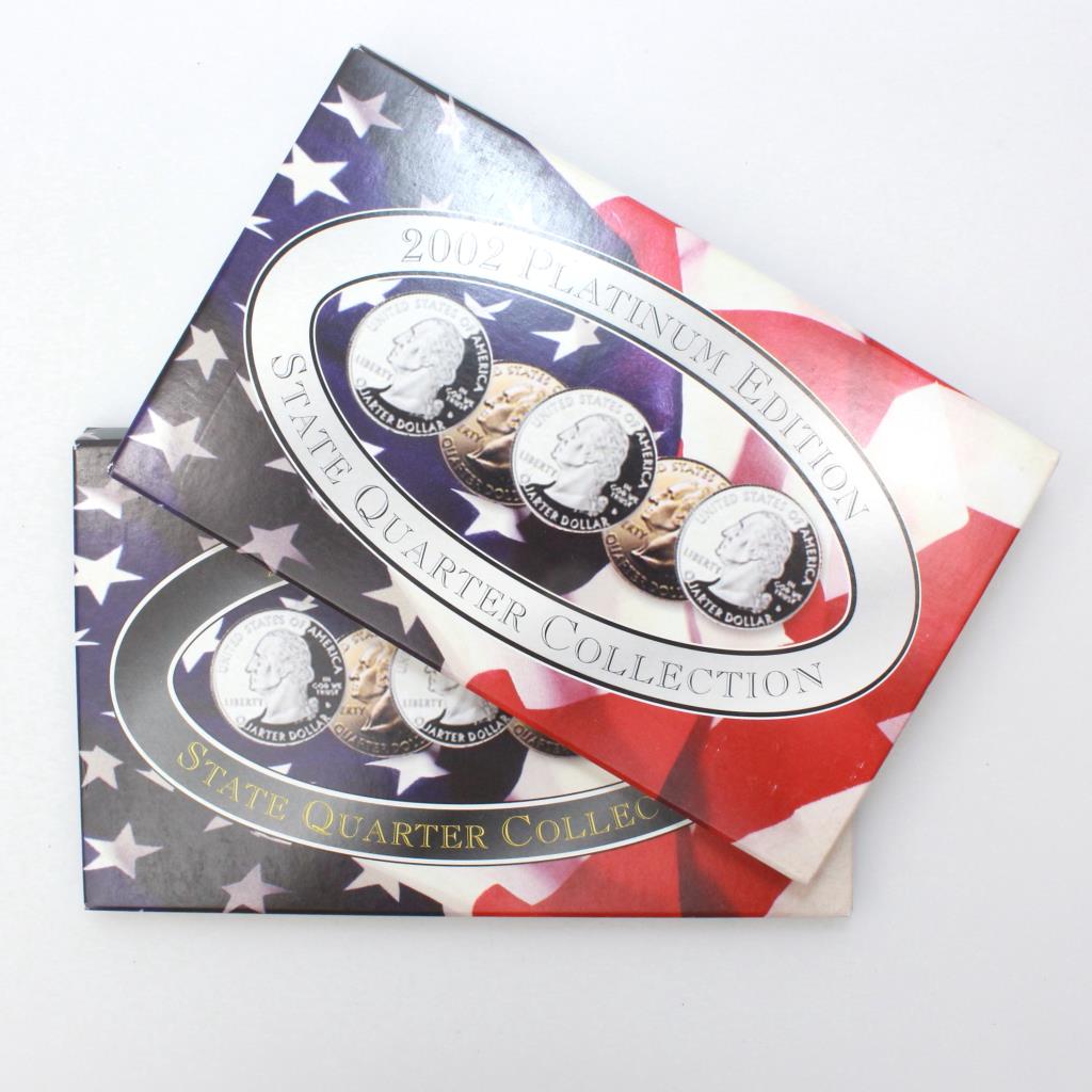 2002 U.S. Gold And Platinum Edition State Quarter Collections ...