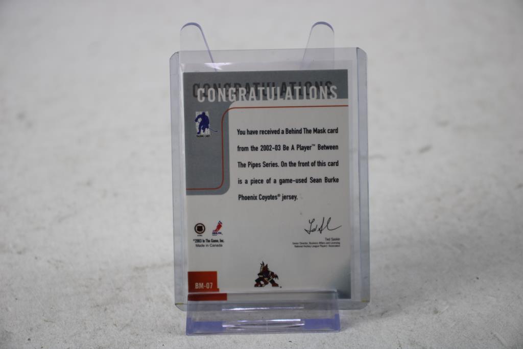 2003 In The Game Behind The Mask Sean Burke Patch #BM07 | Property Room