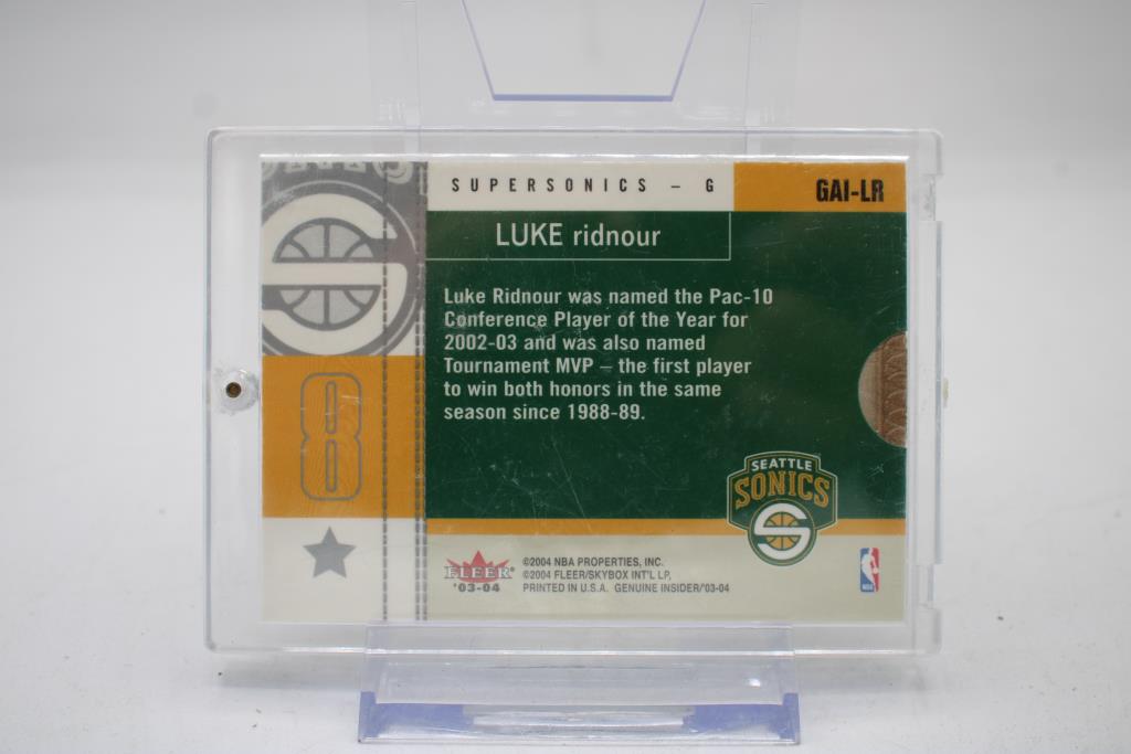 2004 Fleer Genuine Autograph Luke Ridnour #GAI-LR | Property Room