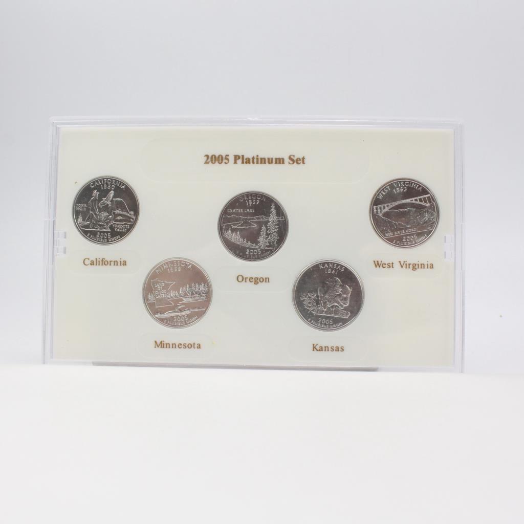 2005 Platinum Edition State Quarter Collection With COA | Property Room