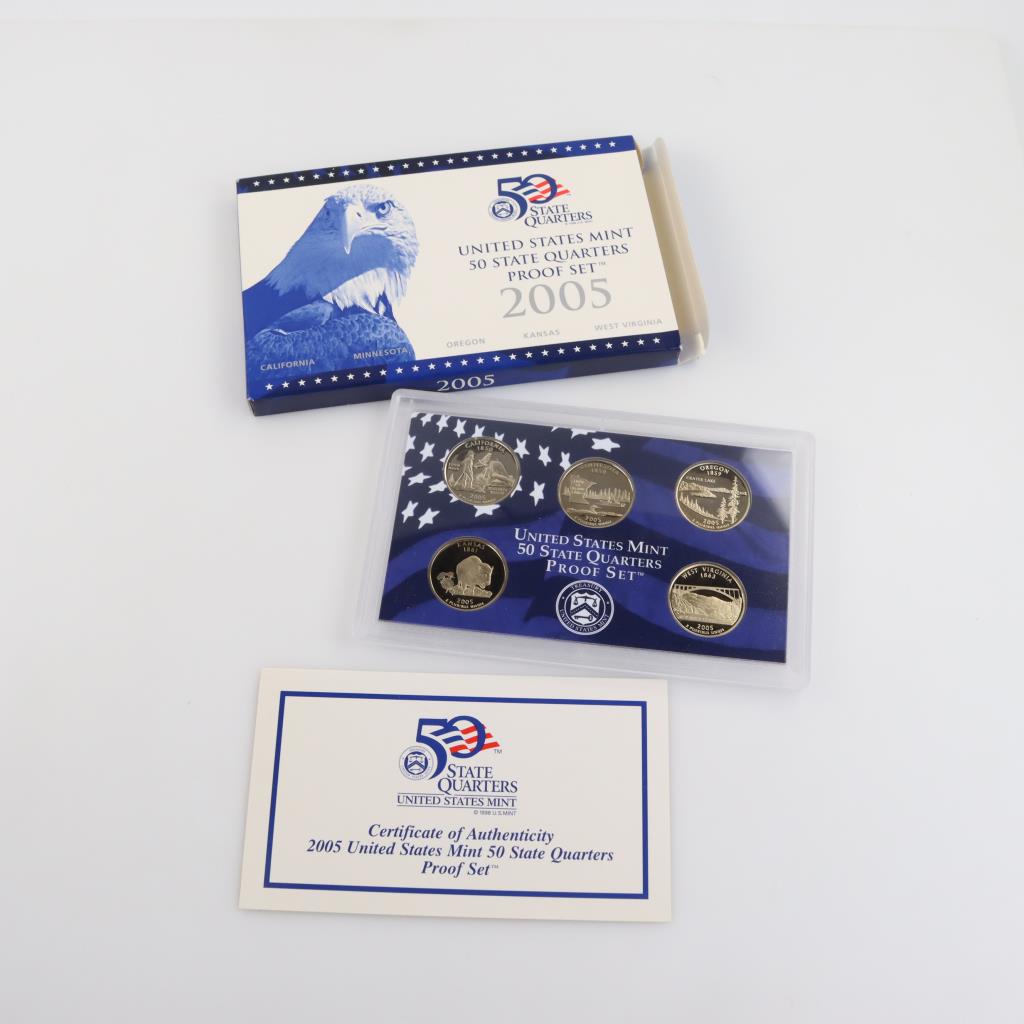 2005 US Mint 50 State Quarters Proof Set With COA | Property Room