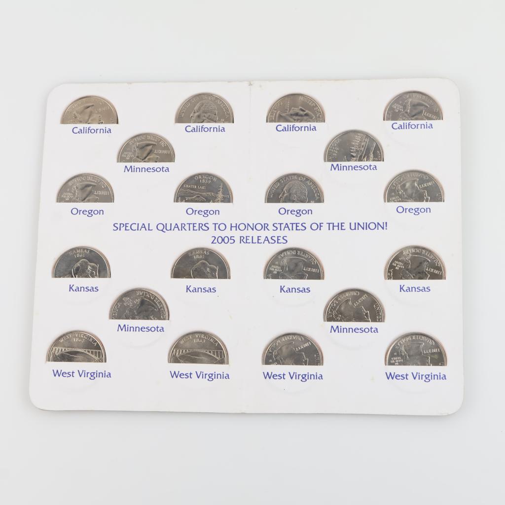 2005 US Mint Commemorative State Quarters Saver Set, 20 Pieces ...