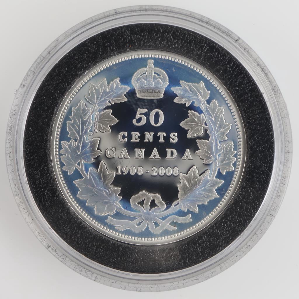 2008 Canada Silver 50 Cents And Stamp In Wooden Box | Property Room