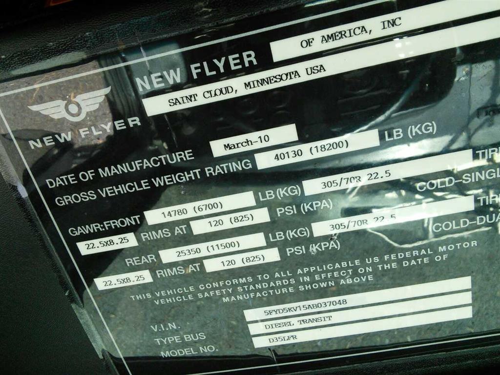 2010 New Flyer D35LFR (Hartford, CT 06114) | Property Room