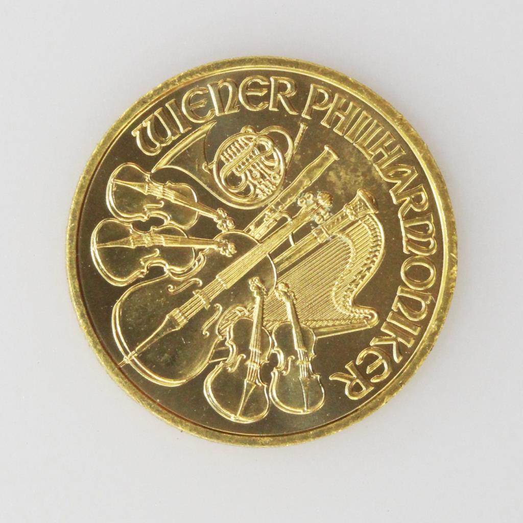 2012 Austrian Vienna Philharmonic 1/10 Oz .999 Gold 10 Euro Coin ...