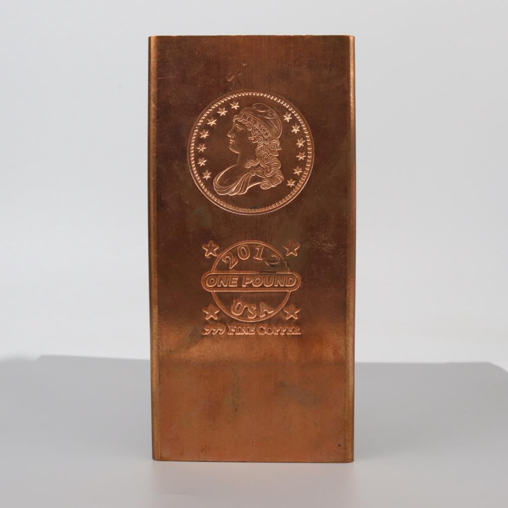 2012 USA Fine Copper 1 Lb. Bar | Property Room