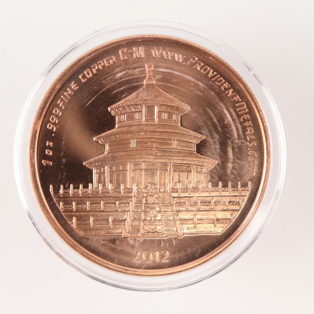 2012 Year Of The Dragon Fine Copper 1 Oz. Round | Property Room