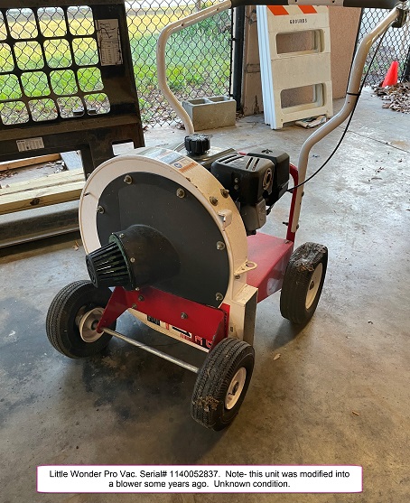 2015 Little Wonder Pro Vac VC# 00223495 (Orlando, FL 32811) | Property Room