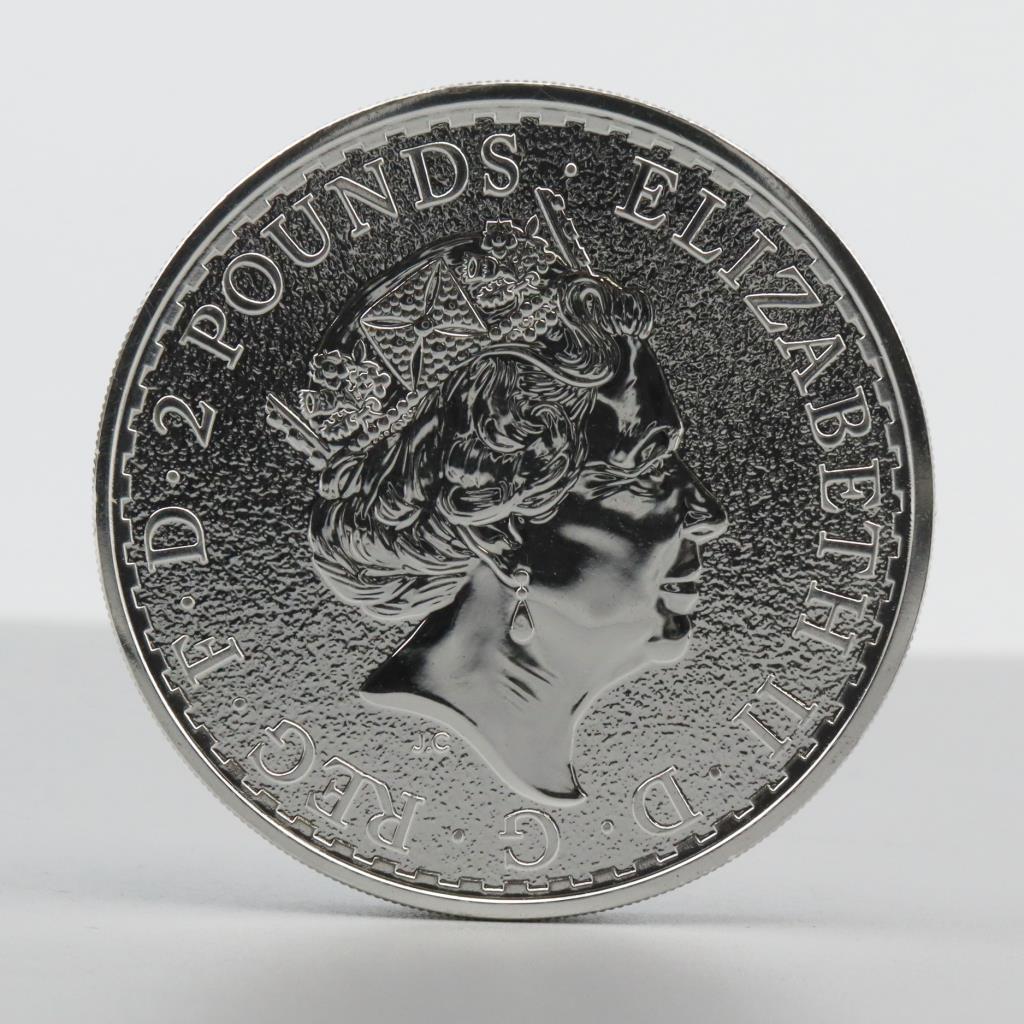 2016 Britannia Fine Silver Proof 2 Pounds 1 Oz Round | Property Room