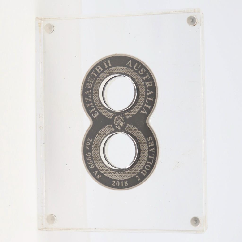 2018 Australia Fine Silver Figure Eight Dragon 2 Dollars 2 Oz ...