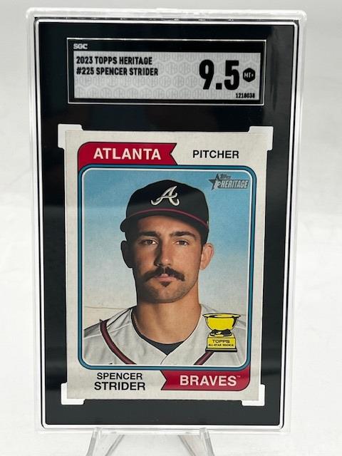 2023 Topps Heritage #224 Spencer Strider Rookie Card Graded 9.5 By SGC ...