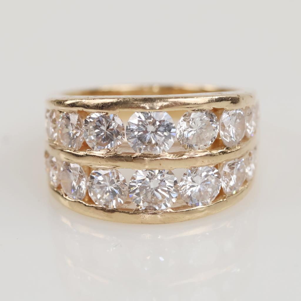 2.04cts TW Diamond 14kt Gold Double Row Band- Evaluated By Our ...