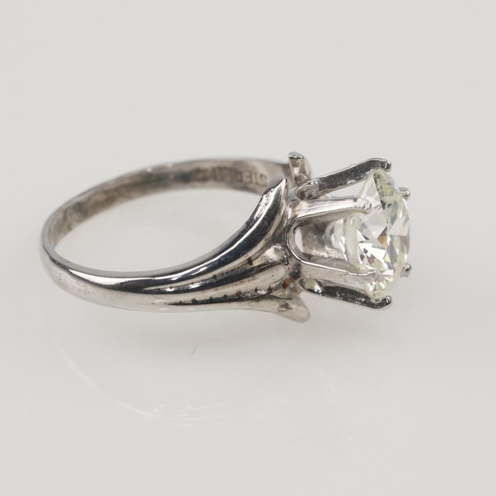 2.15cts TW Diamond GIA Certified Silver Solitaire Ring-Evaluated by Our ...