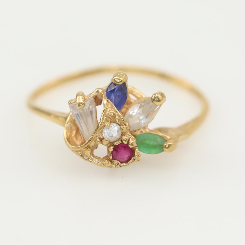 21kt Gold Multi Color Stone Ring | Property Room