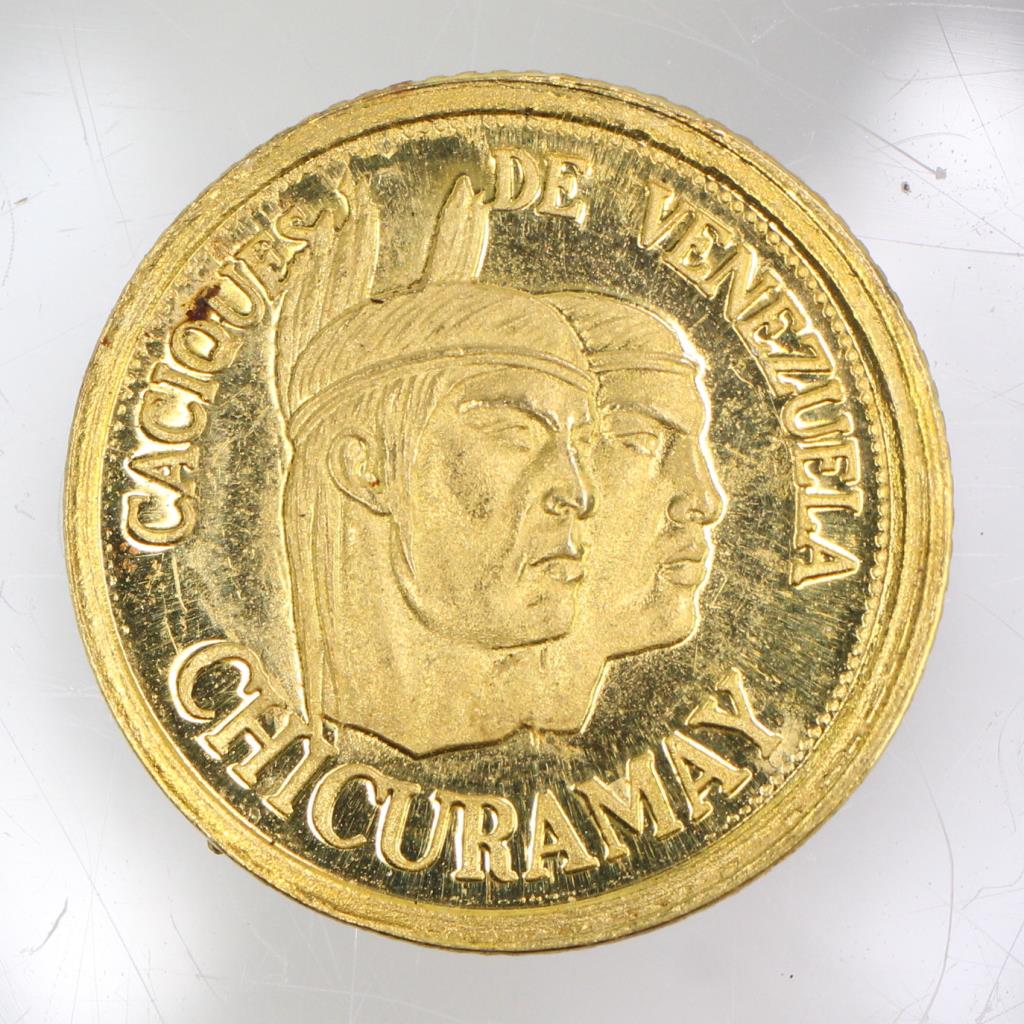 22k Gold 1.5g Venezuela Cacique Coin | Property Room