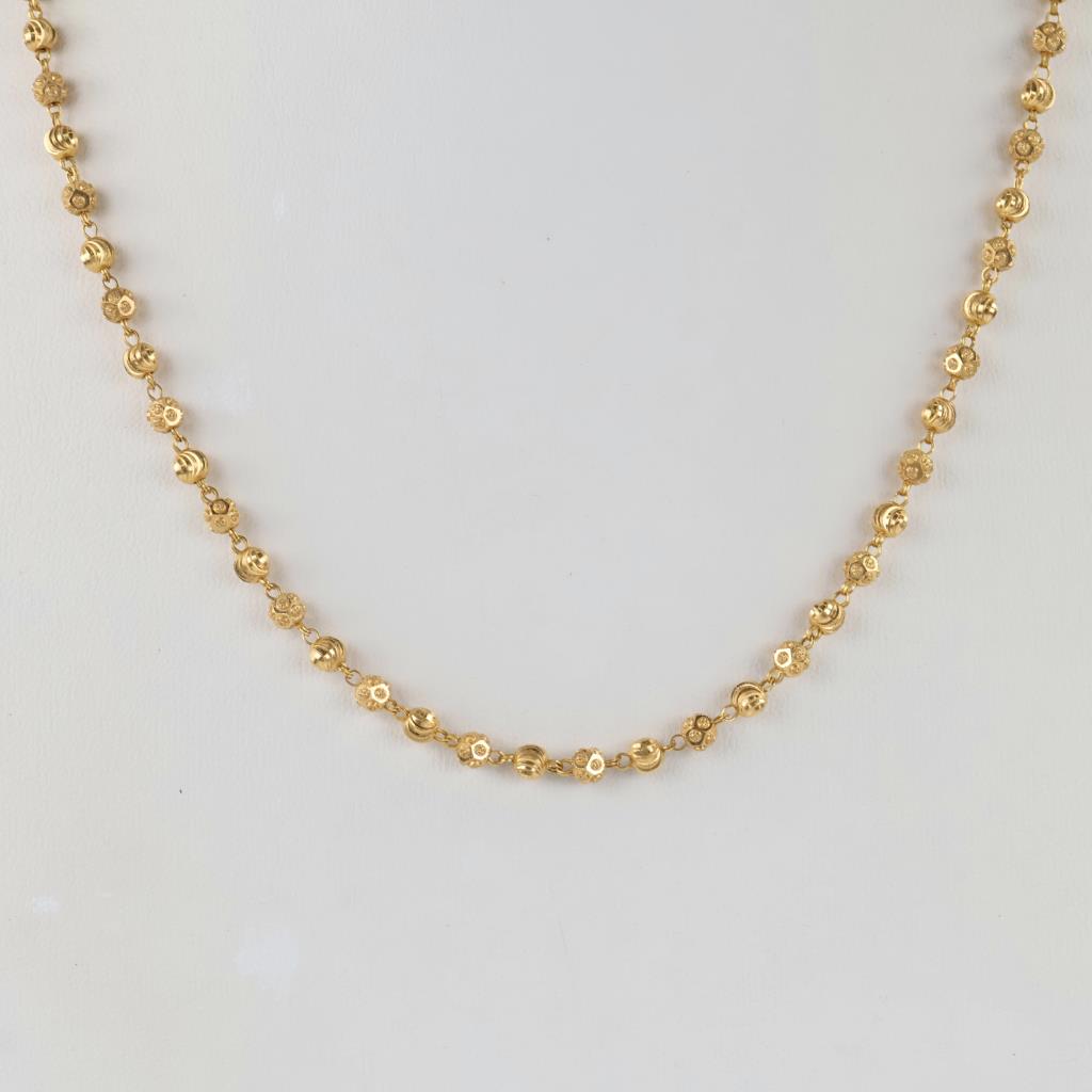 22kt Gold Fancy Ball Link Necklace -Evaluated By Our Certified ...