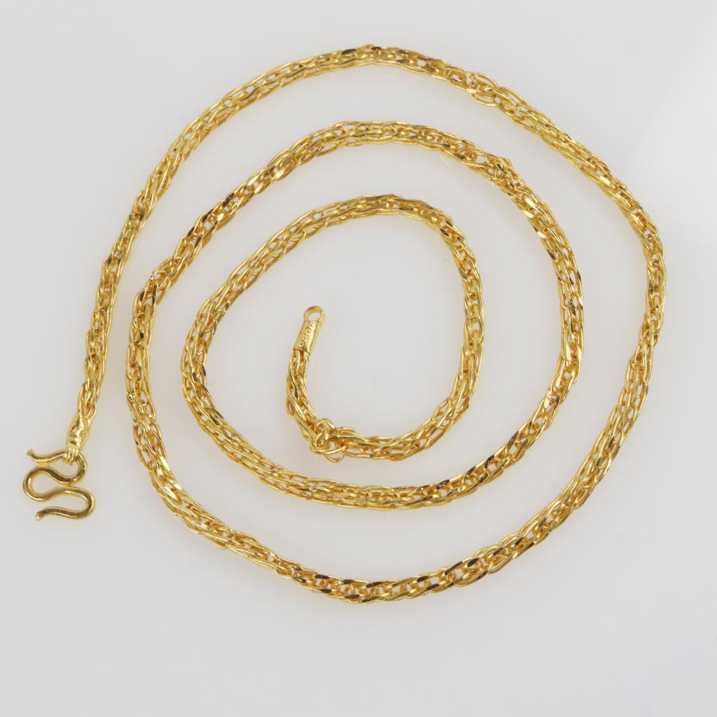22kt Gold Twisted Rope Chain Necklace-Evaluated By Our Certified ...