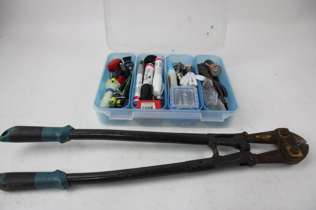 24" Anvil Bolt Cutters, 3" Round Base Magnet 96650, GreatNeck Flatehead ...
