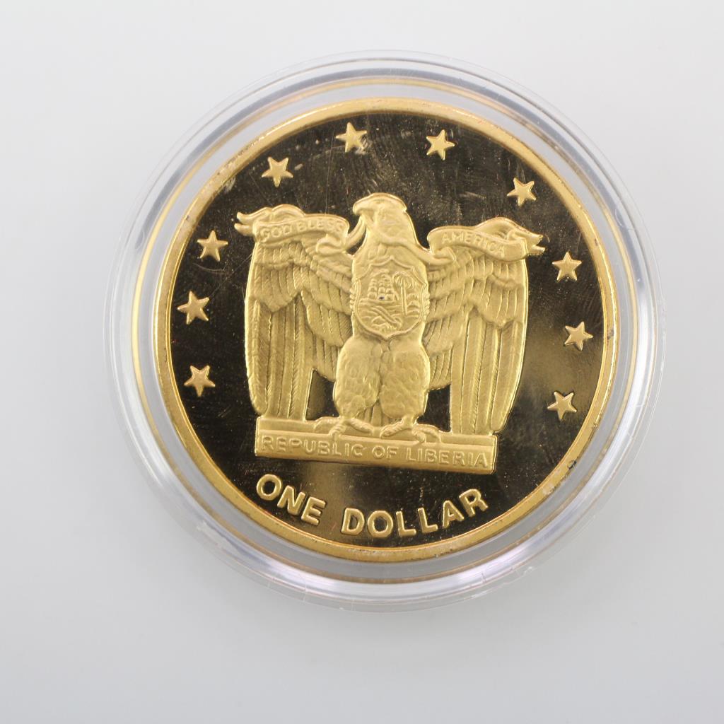 24k Gold Clad 10th Anniversary Sept 11 Commemorative Coin | Property Room