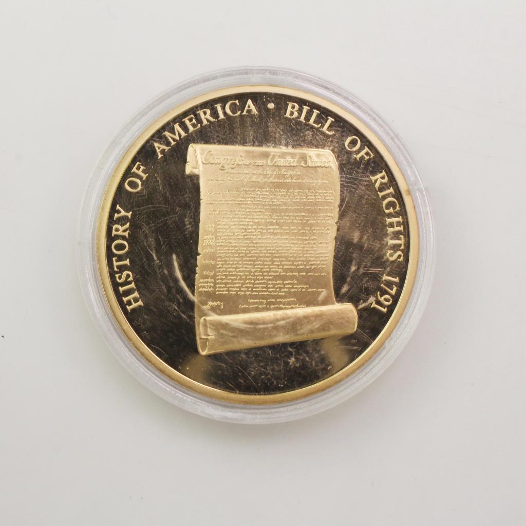 24k Gold Plated Bill Of Rights Token | Property Room