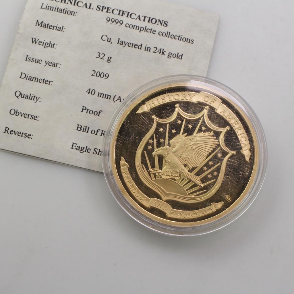24k Gold Plated Bill Of Rights Token | Property Room