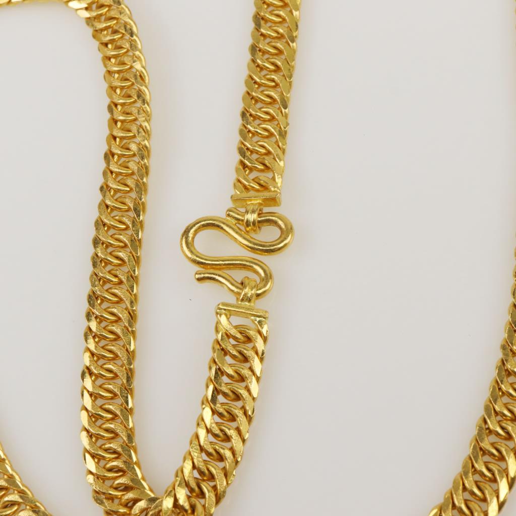 24kt Gold Double Link Chain Necklace-Evaluated By Our Certified ...