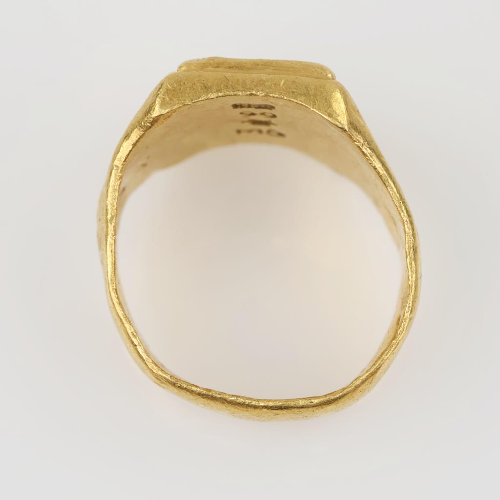 24kt Gold Signet Ring-Evaluated By Our Certified Gemologist-AGS/GIA ...