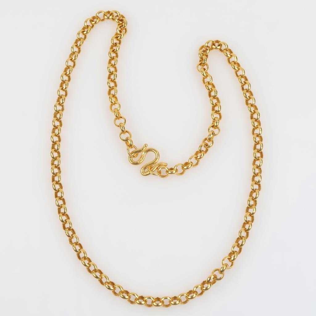24kt Gold Single Link Chain Necklace- Evaluated By Our Certified ...