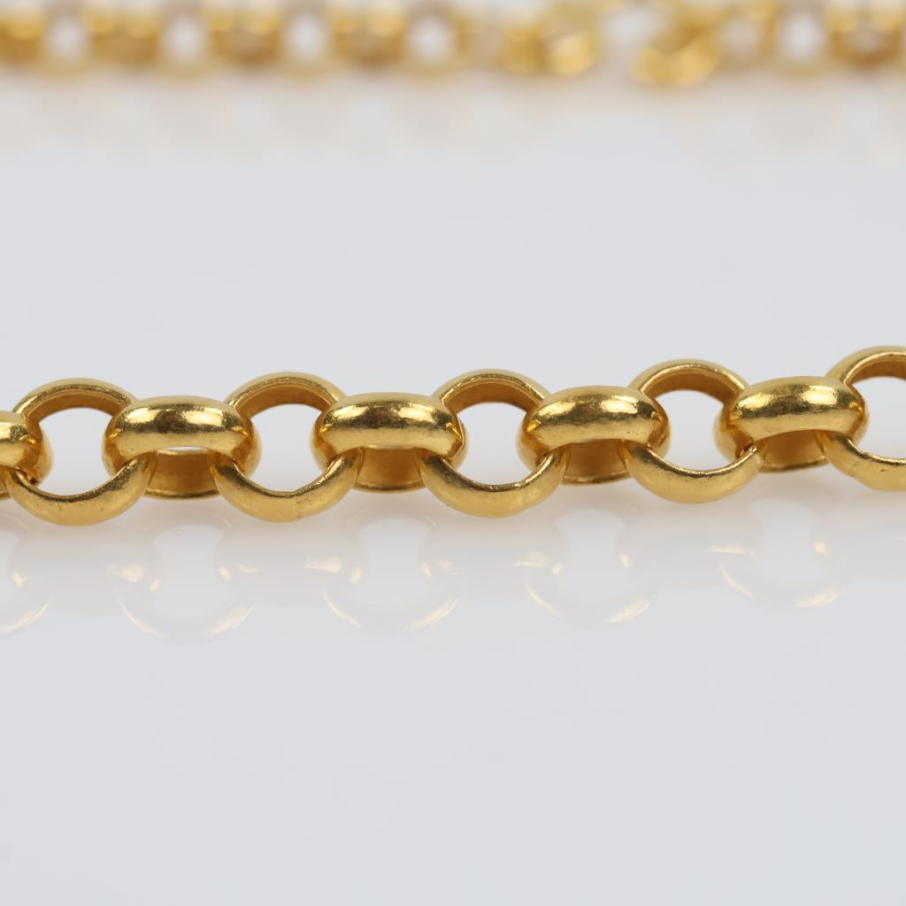 24kt Gold Single Link Chain Necklace- Evaluated By Our Certified ...