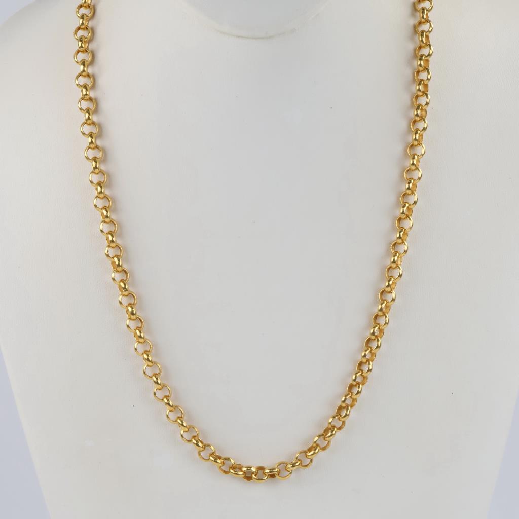 24kt Gold Single Link Chain Necklace- Evaluated By Our Certified ...