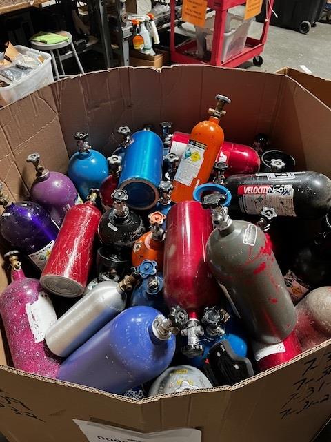 25+ Assorted Size NOS Air Tanks (Empty) | Property Room