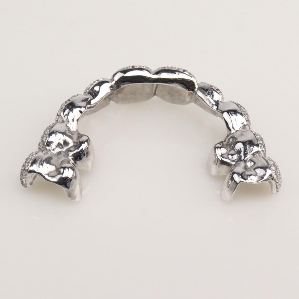 2.51ctTW Diamond Ruby Blue Topaz Amethyst White Gold Tooth Grill ...