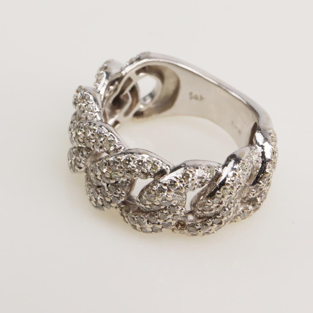 2.89cts TW Diamond 14kt White Gold Chain Ring-Evaluated By Our ...