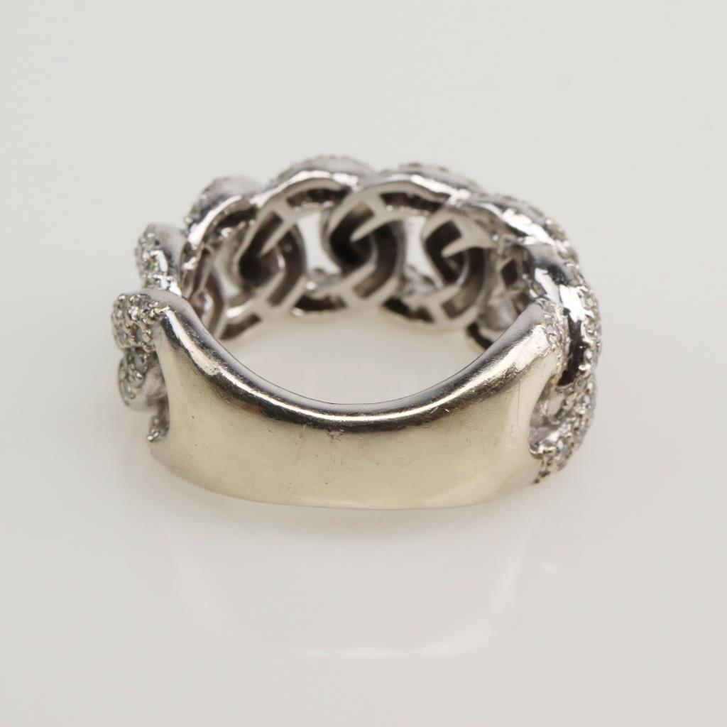 2.89cts TW Diamond 14kt White Gold Chain Ring-Evaluated By Our ...