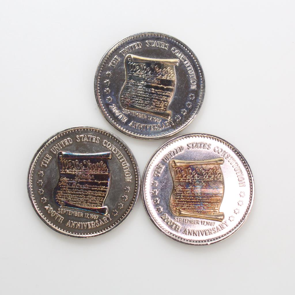 3 Double Eagle US Constitution Commemorative Tokens | Property Room