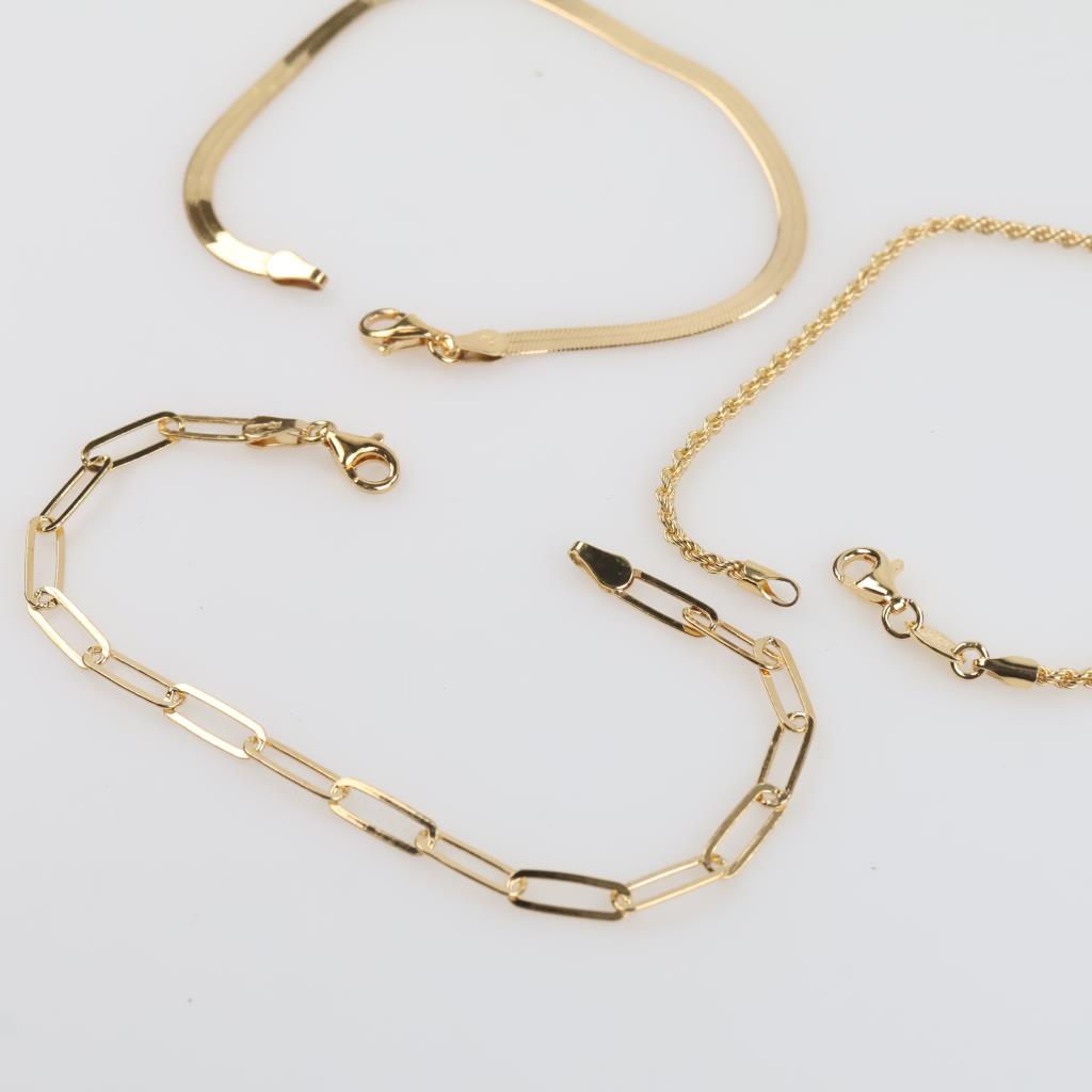 3 Sterling Silver GP Bracelets | Property Room