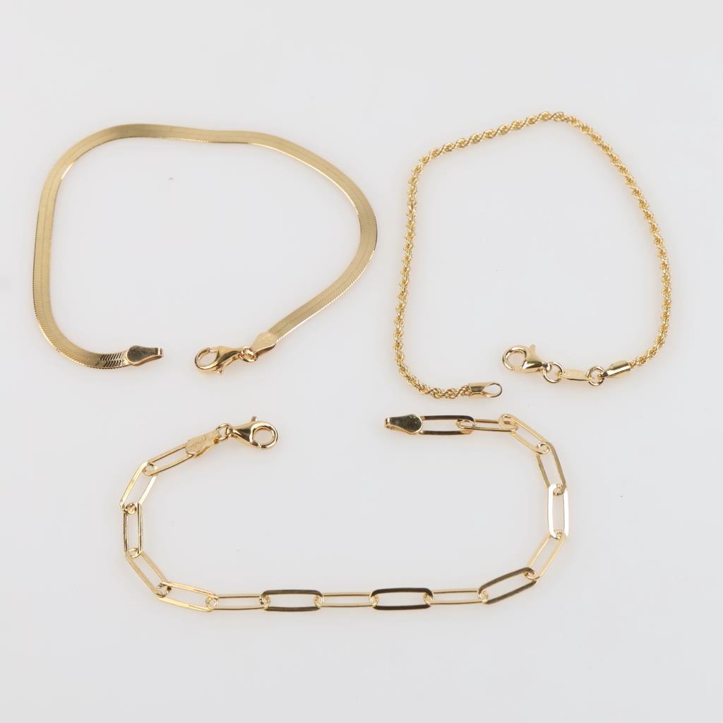 3 Sterling Silver GP Bracelets | Property Room