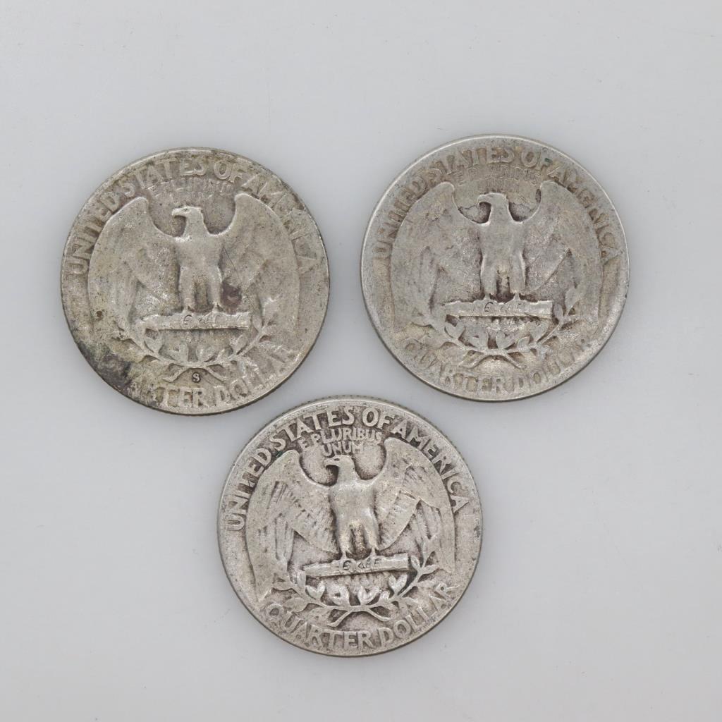 3 US Washington Silver Quarters | Property Room