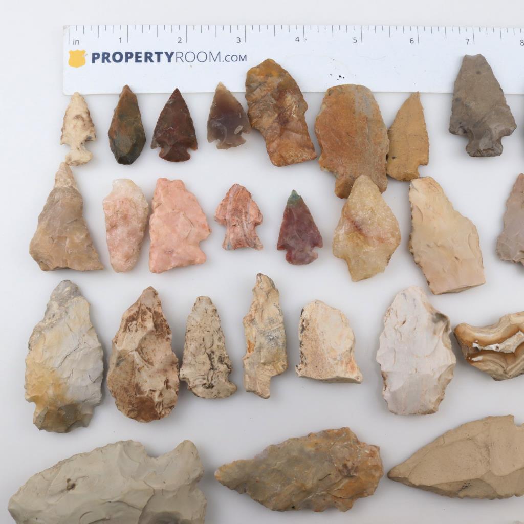 30+ Stone Projectile Points unidentified | Property Room