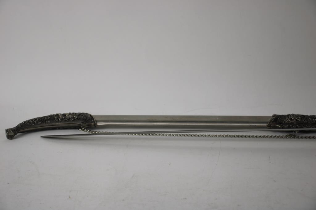 31' Stainless Steel Silver Pirate Sword With Mermaid Handle | Property Room