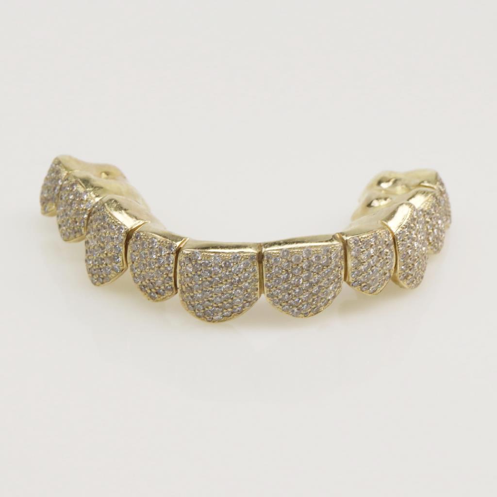 3.36cts TW Diamond 10kt Gold Dental Grill-Evaluated By Our Certified ...