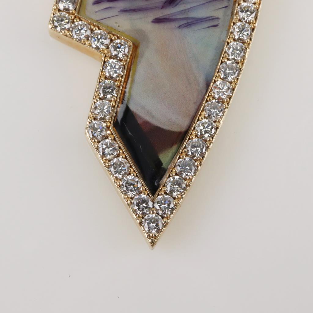 3.51cts TW Diamond 14kt Gold Picture Frame Pendant-Evaluated By Our ...