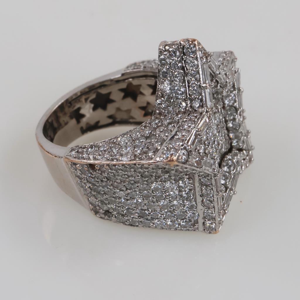 3.64cts TW Diamond 14kt White Gold Star Ring-Evaluated By Our Certified ...
