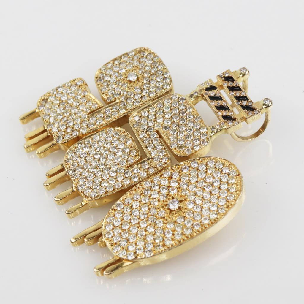 3.81cts TW Diamond 14kt Gold "950" Pendant-Evaluated By Our Certified ...
